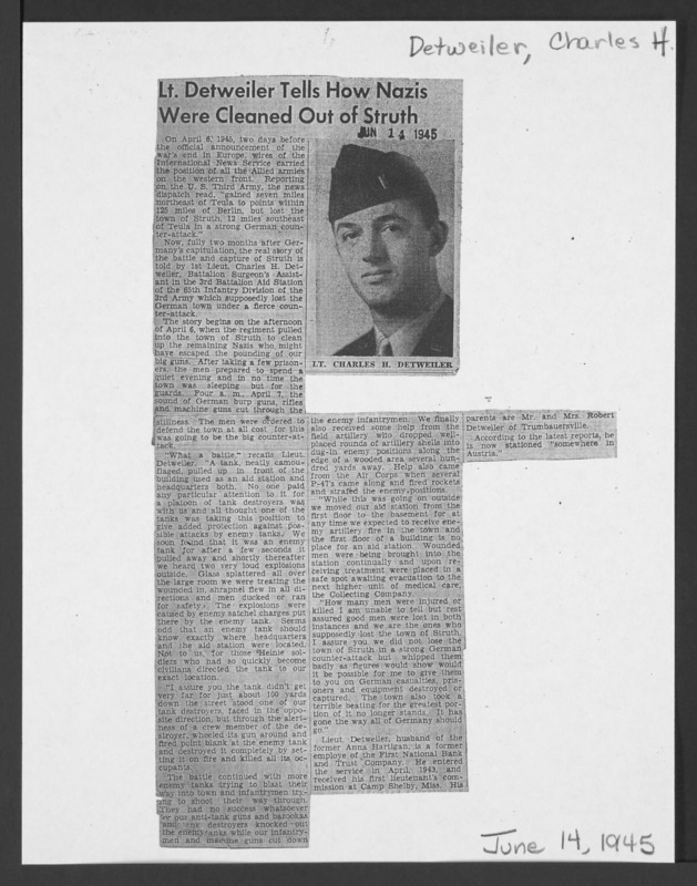 Lt. Detweiler Tells How Nazis Were Cleaned Out of Struth · World War II ...